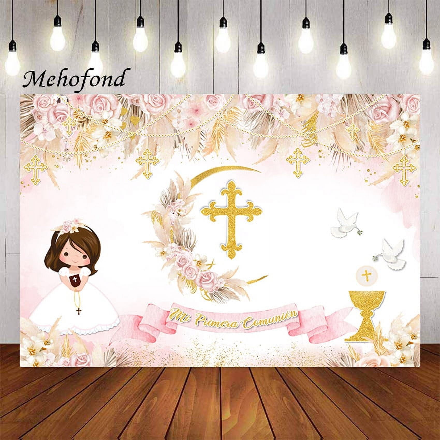 Boho Flower Girl Baptism Mi Primera Comunion Christening Party rations ...