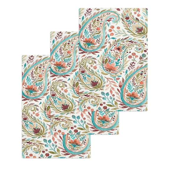 Boho Flower Kitchen Dish Towels for Drying Dishes Set of 3, Spring ...