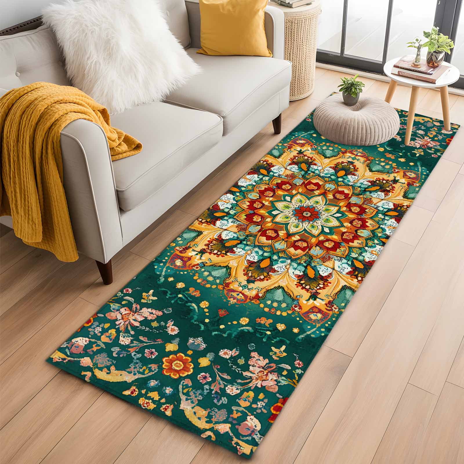 Boho Flower Kitchen Runner Rug 2x6 Washable Runners for Hallway Non ...