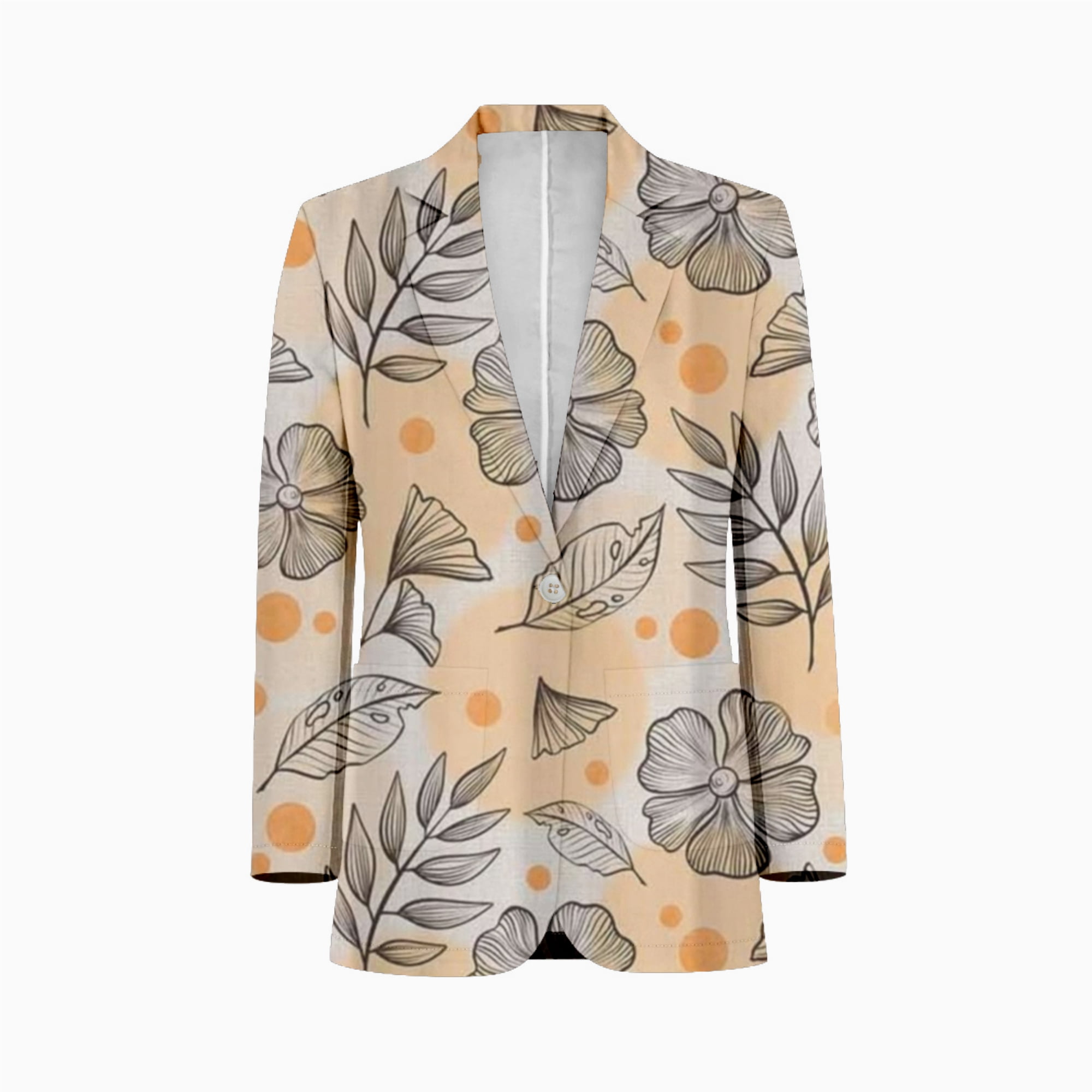 Boho Flower Leaf French Men Blazers Slim Clothing Summer Jacket Man ...