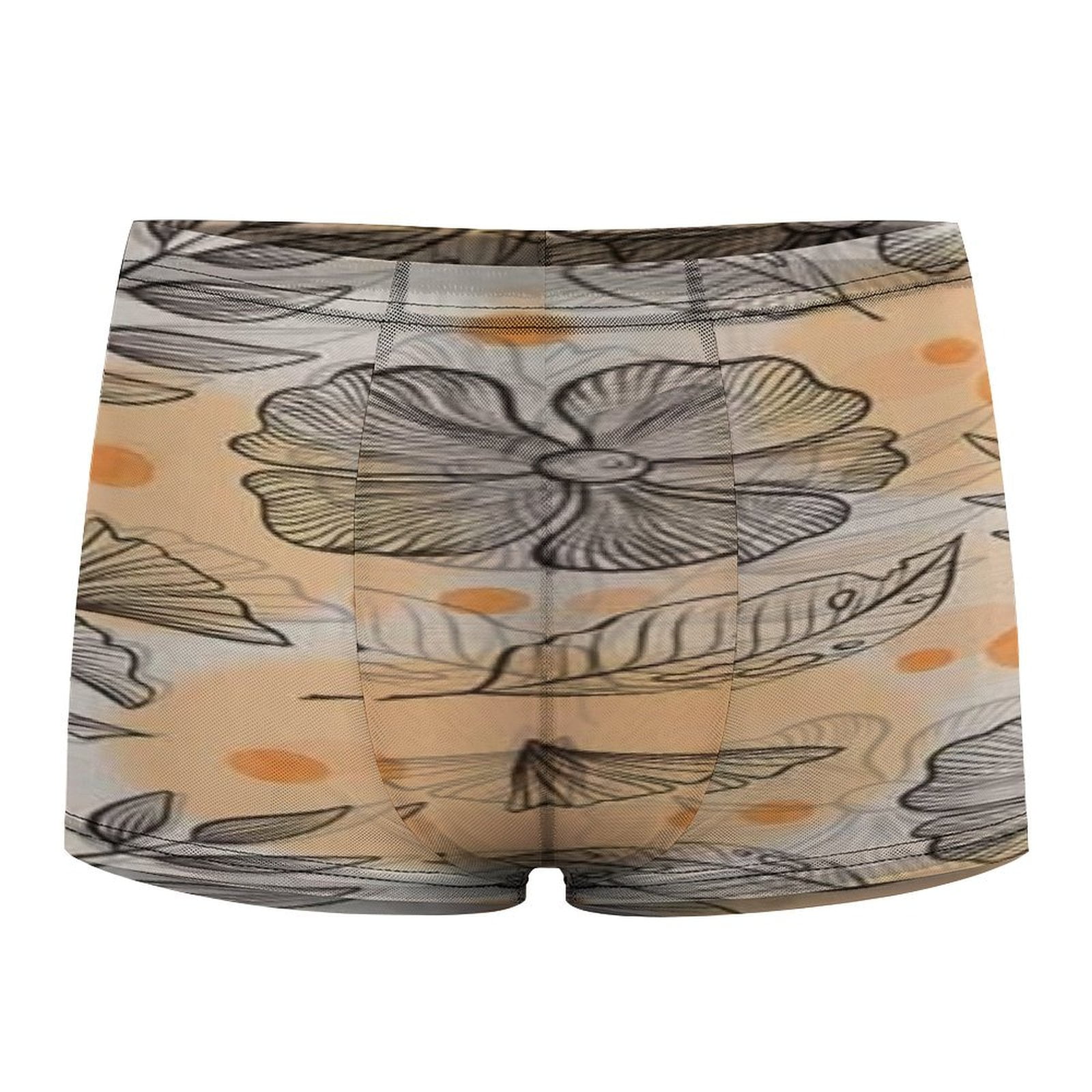 Boho Flower Leaf French Men's Mesh Boxer Briefs Cooling Breathable ...