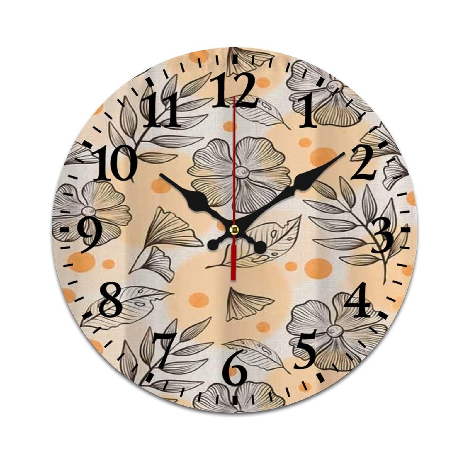 Boho Flower Leaf French Wall Clock Modern Design Clocks Wall Hanging ...