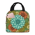 Boho Flower Lunch Bag Tropical Floral Insulated Lunch Box Reusable ...