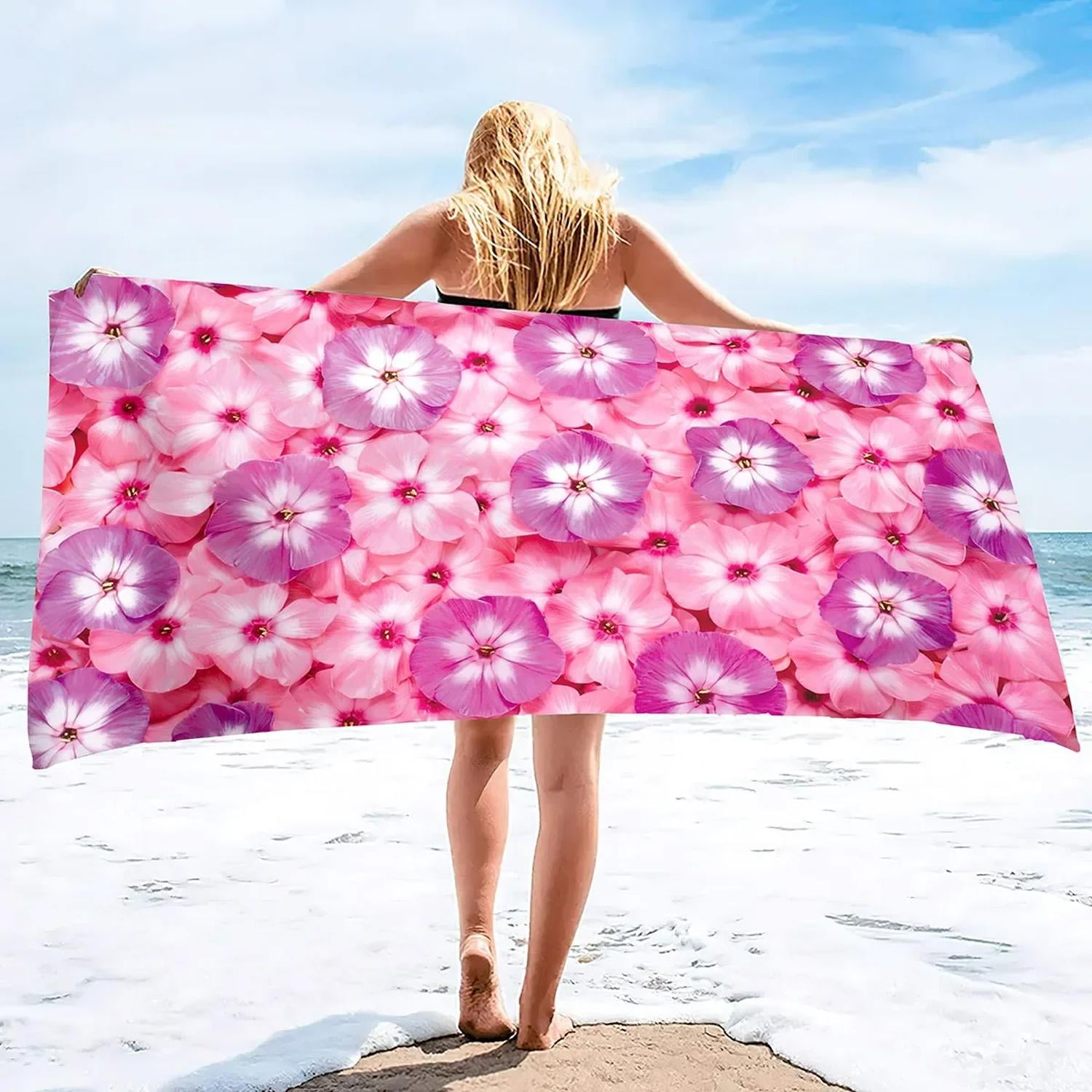 Boho Flower Microfiber Sand Free Beach Towel Thin Quick Dry Super ...