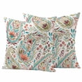 Boho Flower Outdoor Pillow Covers 18"x18" Set of 2,Waterproof Throw ...