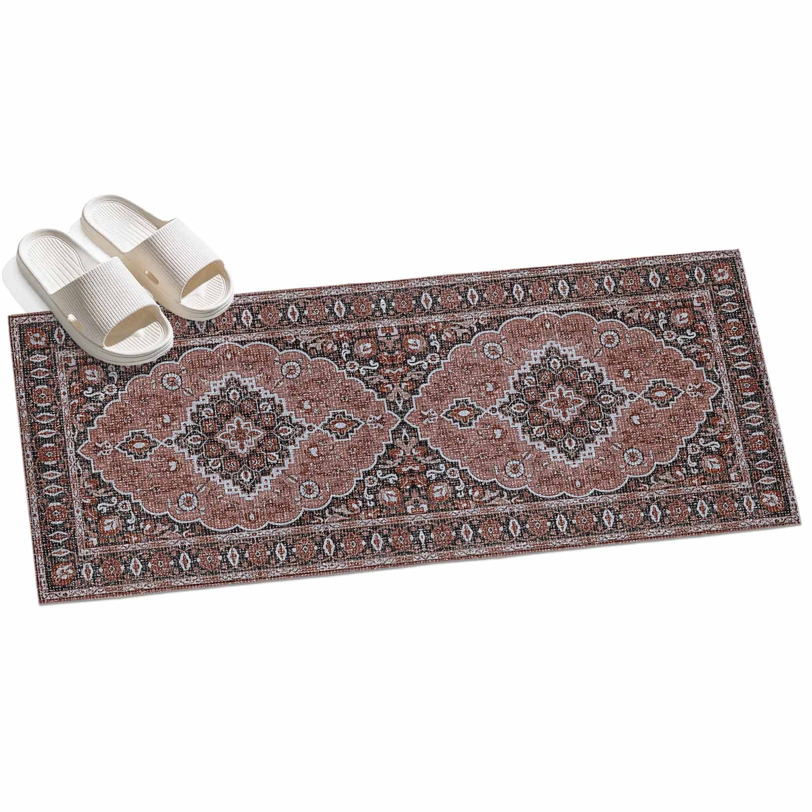 Boho Flower Runner Rugs 2x6ft Red Bohemia Geometric Tribal Ethnic Style ...