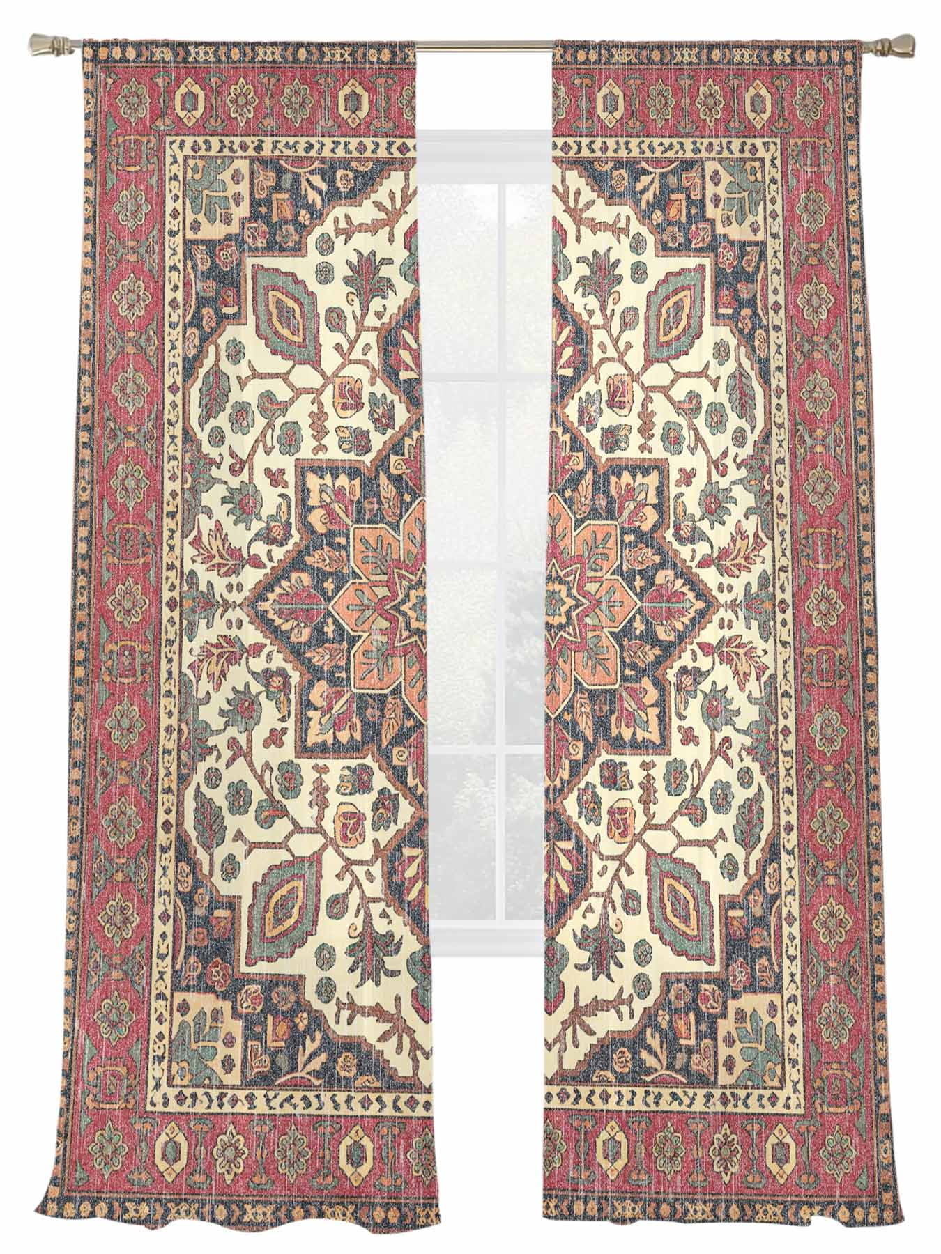 Boho Flower Sheer Curtains for Living Room Bedroom, Light-filtering ...