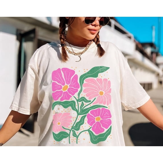 Boho Flower Shirt Flower Market Shirt Floral Graphic Tee Wildflower ...