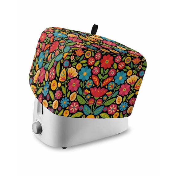 Boho Flower Small Toaster Cover 2 Slice, Kitchen Appliance Covers, Red ...