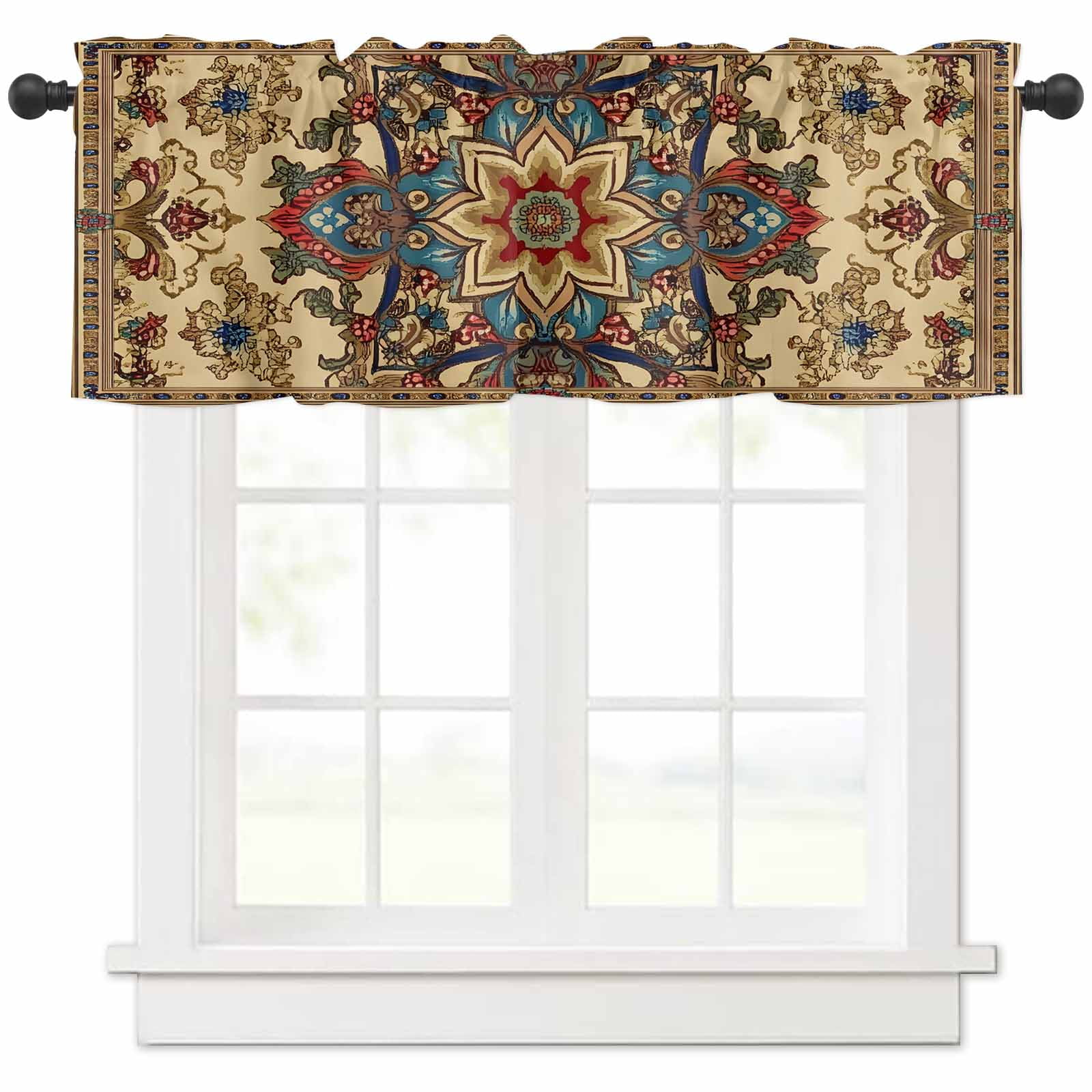 Boho Flower Valances for Windows Farmhouse Kitchen Curtains Valances ...