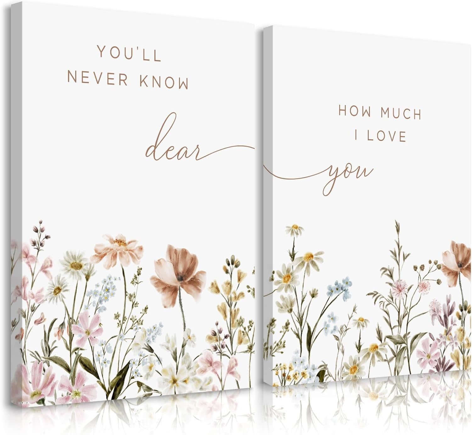 Boho Flower Wall Art Mountain Wildflower Daisy Canvas Wall Decor ...