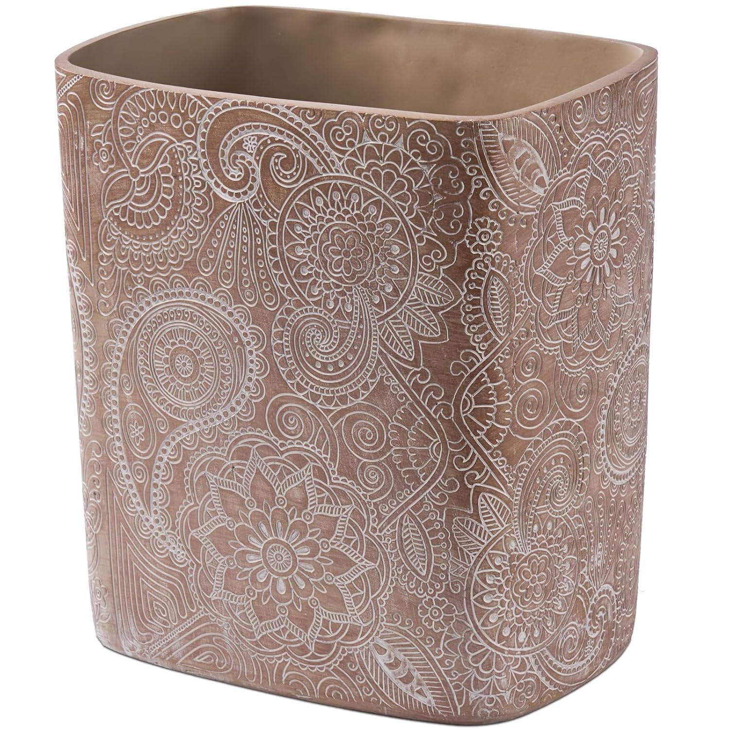 Boho Flowers Bathroom Trash Can 1.8 Gallon(7 Liter) Small Kitchen ...