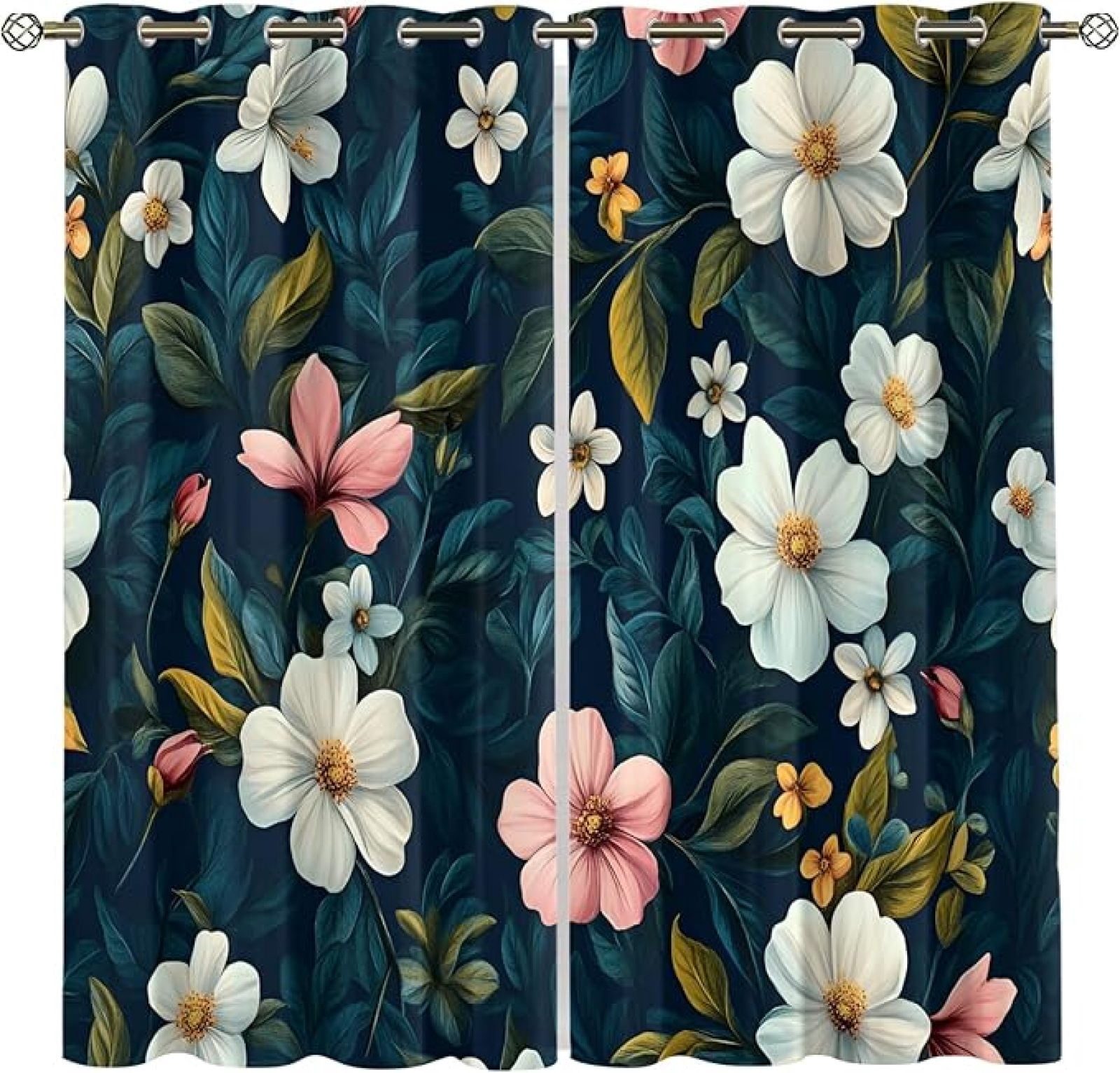 Boho Flowers Blackout Curtains For Girls Boys Home Decor, Abstract 3D ...