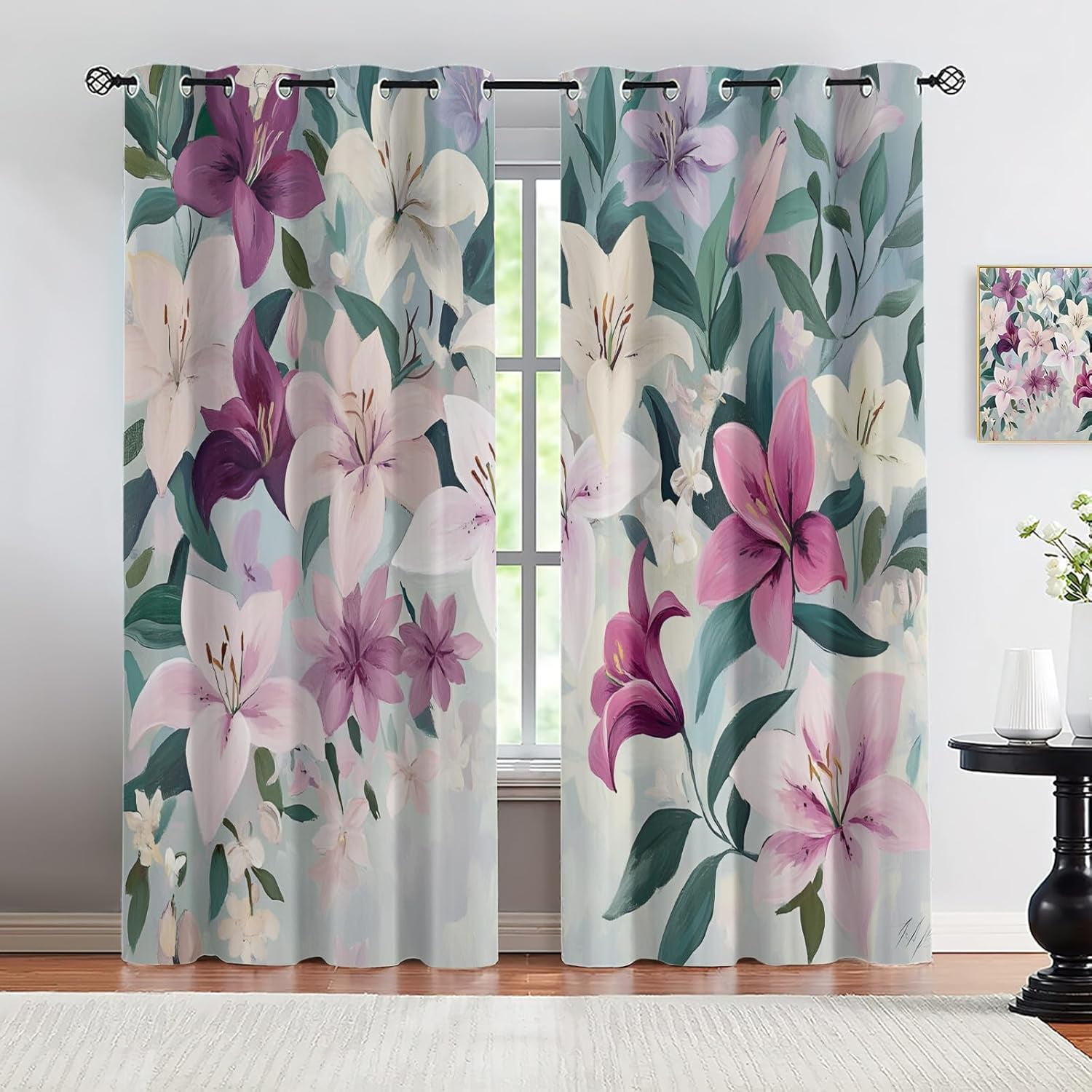 Boho Flowers Blackout Curtains for Girls Boys Home Decor, Abstract ...
