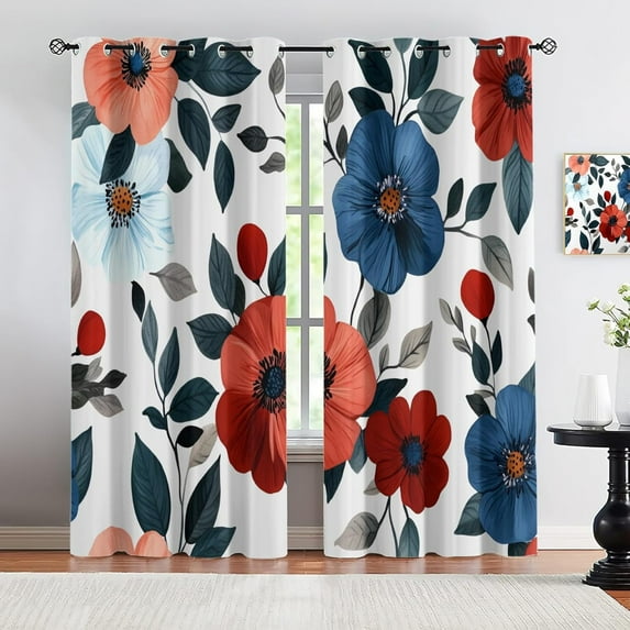 Boho Flowers Blackout Curtains For Girls Boys Home Decor, Retro Country ...