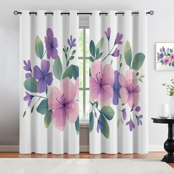 Boho Flowers Blackout Curtains for Girls Boys Home Decor, Watercolor ...