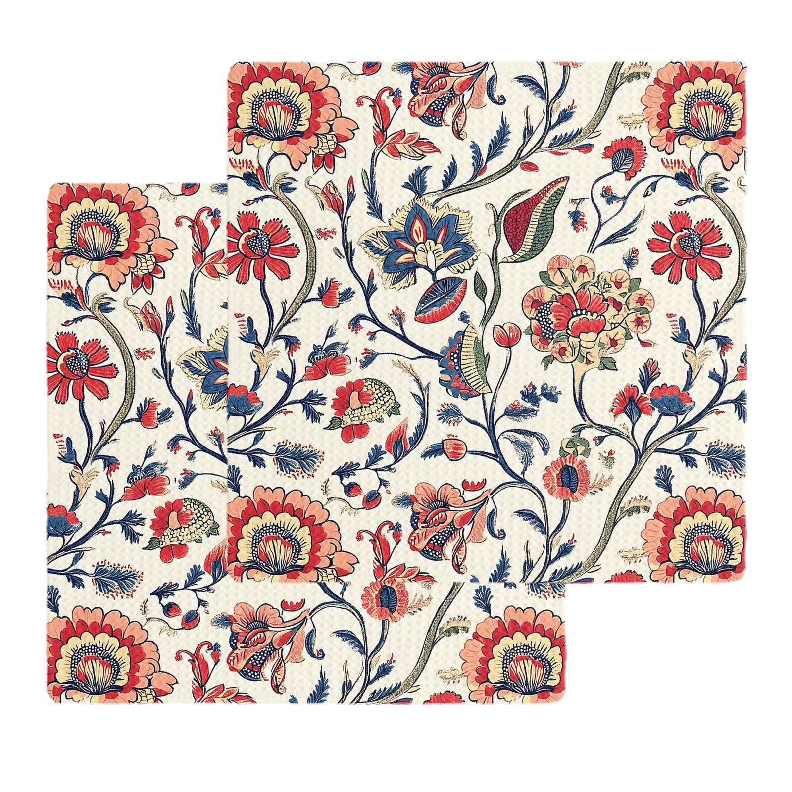 Boho Flowers Dish Towels Set, Waffle Weave Kitchen Towels 2 Pieces ...