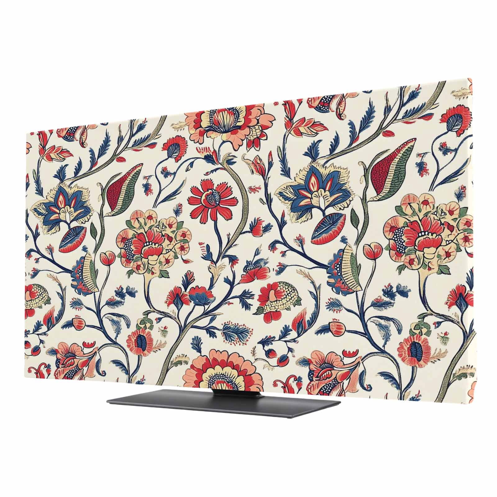 Boho Flowers TV Cover for 85 Inch Screen,Stretch Fabric Dustproof TV ...