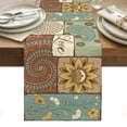 Boho Flowers Table Runner Vintage Sunflowers Cashew Flower Rustic ...