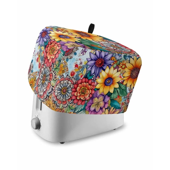Boho Flowers Toaster Cover 4 Slice, Large Kitchen Appliance Covers ...