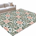 Boho Flowers Washable Rug 5x7 Area Rug for Living Room Bedroom Non Slip ...