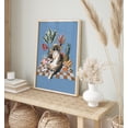 Boho For The Playful Tropical Cat Blue Retro Design With Plants ...