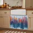 Boho Forest Silhouette Small Cabinet Curtains 11"W x 13"L, Retro ...