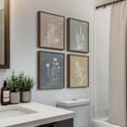Boho Framed Botanical Wall Art For Bathroom Decor 4 Piece Rustic Floral ...
