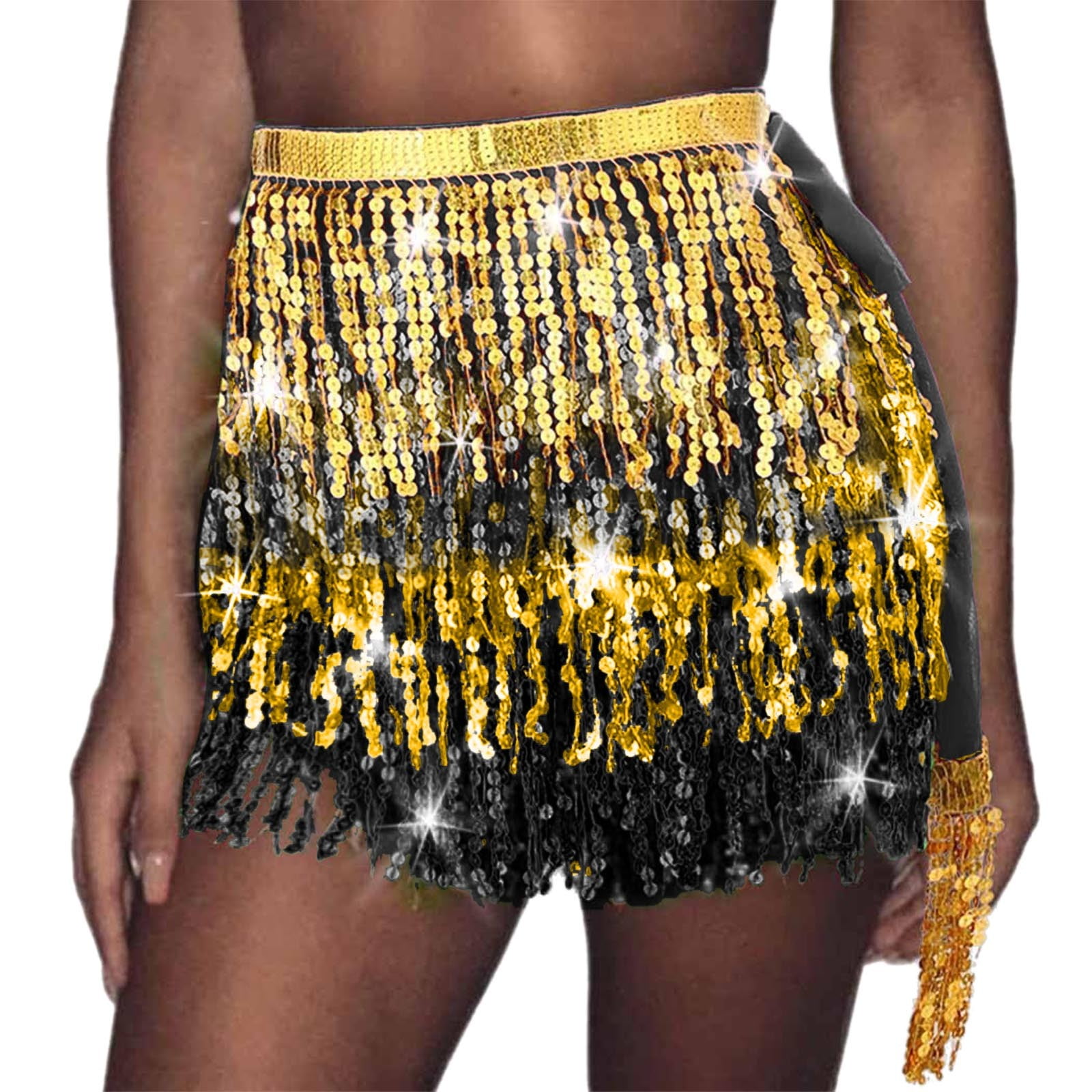 Boho Fringe Skirt Sequin Tassel Belly Dance Hip Scarf Rave Party Skirts Belts For Women And ...