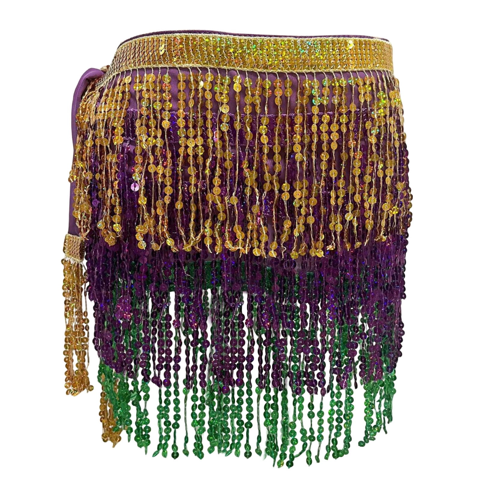 Boho Fringe Skirt Sequin Tassel Belly Dance Scarf Rave Party Skirts ...