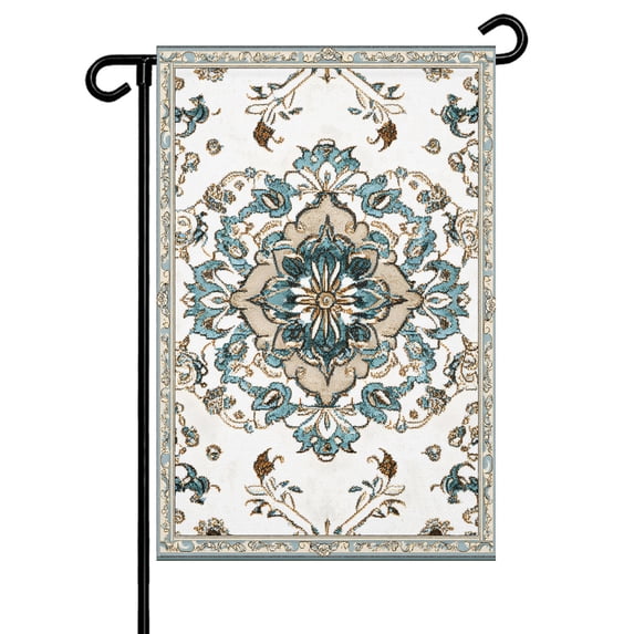 Boho Garden Flag 28x40 Inch Retro Blue Floral Double Sided Small ...
