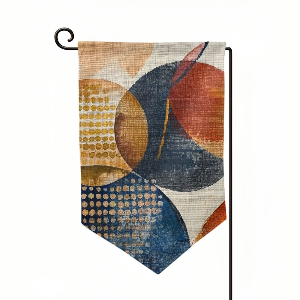 Boho Garden Flag Double Sided, Red Blue Yellow Geometric Painting ...