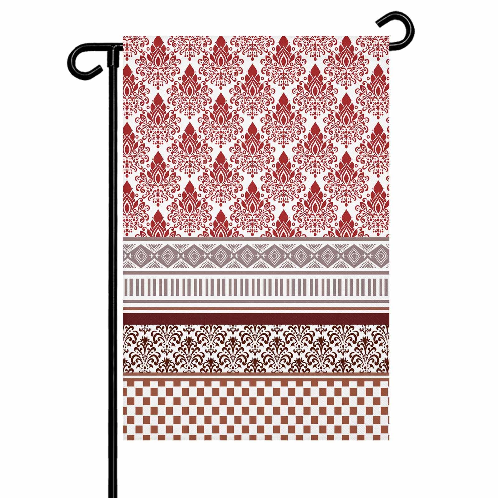 Boho Garden Flags for Outside Geometric Stripes Damask Double Sided ...