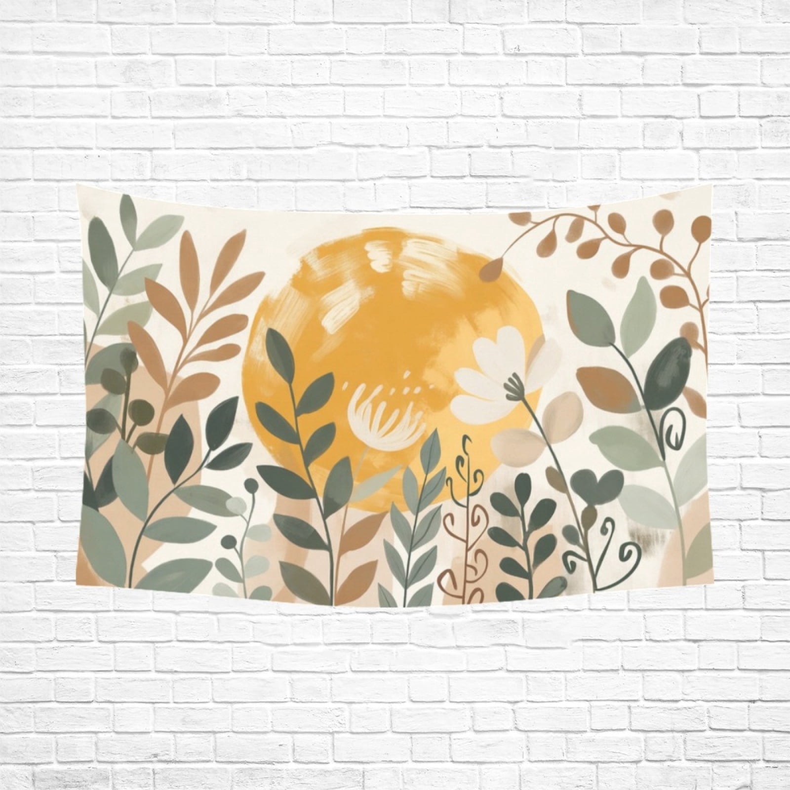 Boho Garden Tapestry – High-Energy Floral Sun Wall Hanging for Bedroom ...