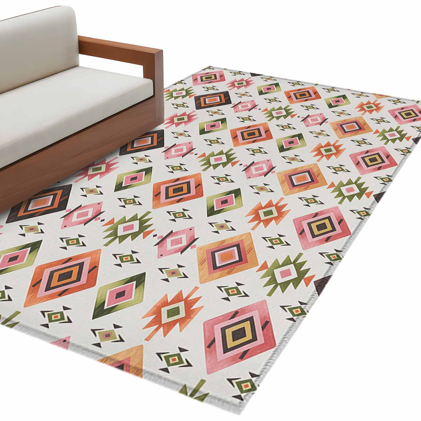 Boho Geometric Area Rugs Collection 3'x5', Modern Abstract Art Ethnic ...
