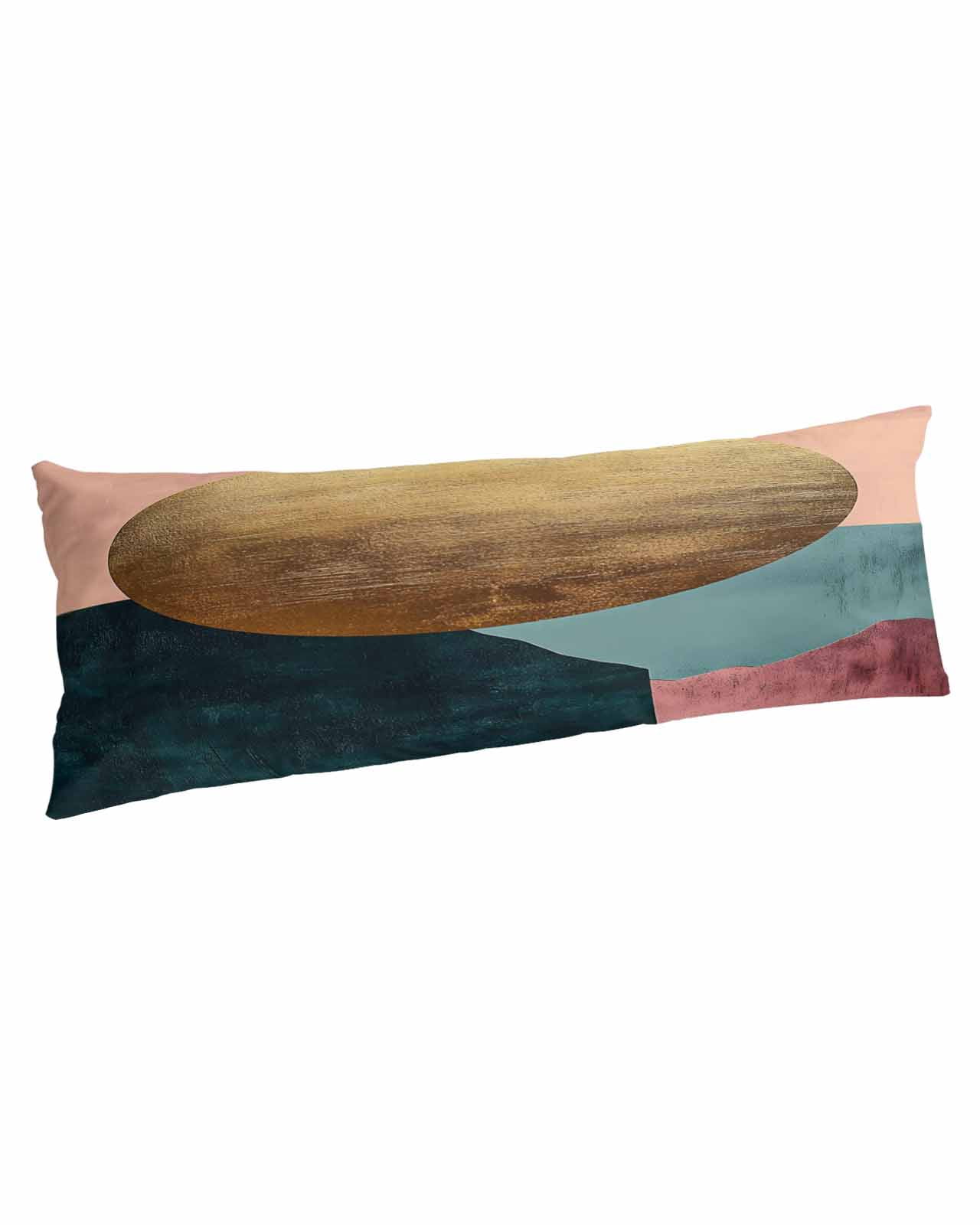 Boho Geometric Body Pillow Covers, Modern Abstract Gold Circle Art Soft ...