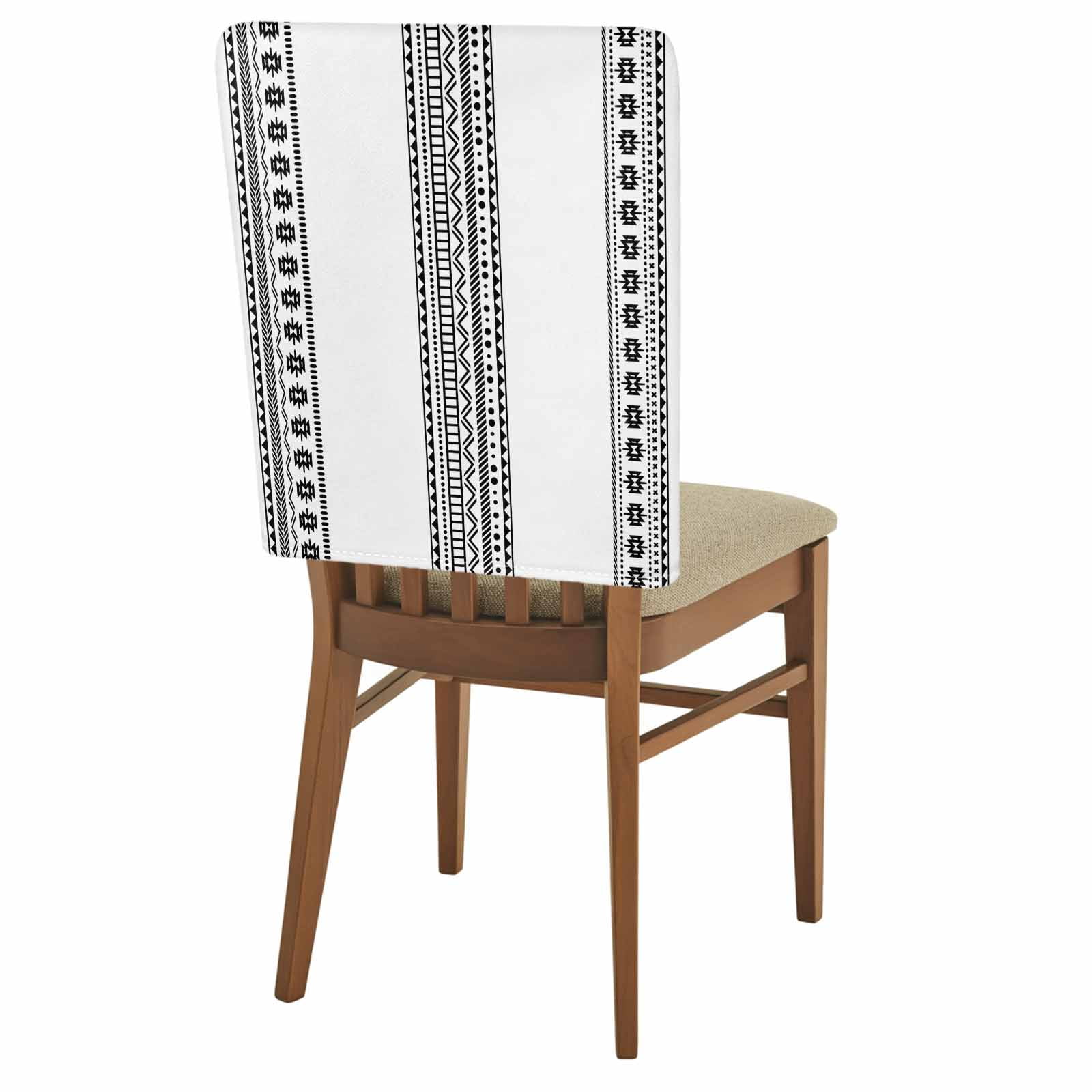 Boho Geometric Chair Back Covers Set of 4, Bohemian Abstract Art Tribal ...