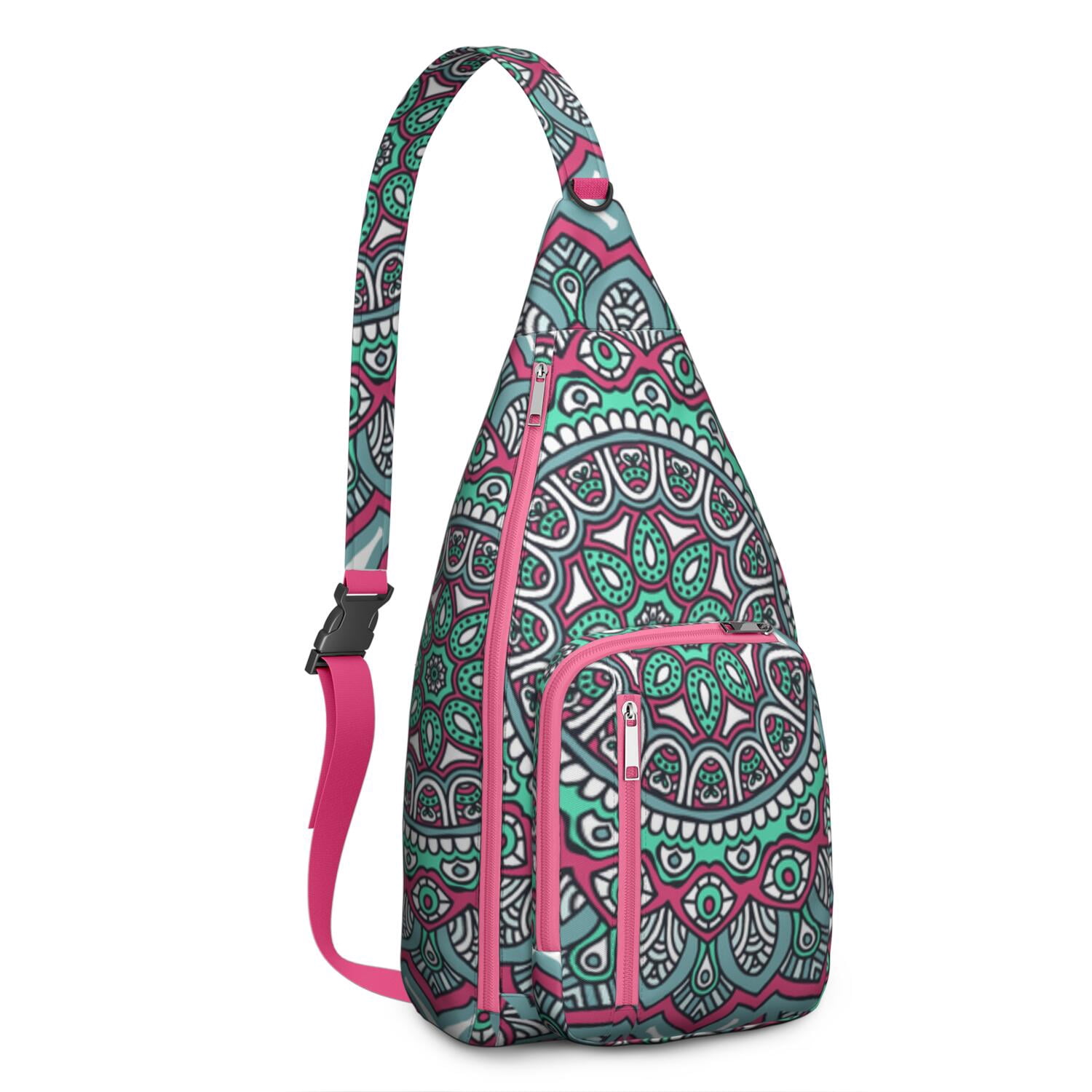 Boho Geometric Daypack - Tribal Mandala Print Fanny Pack (Folk Art ...