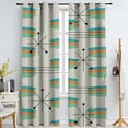 Boho Geometric Ellipse Blackout Curtains, Abstract Green Orange Color ...