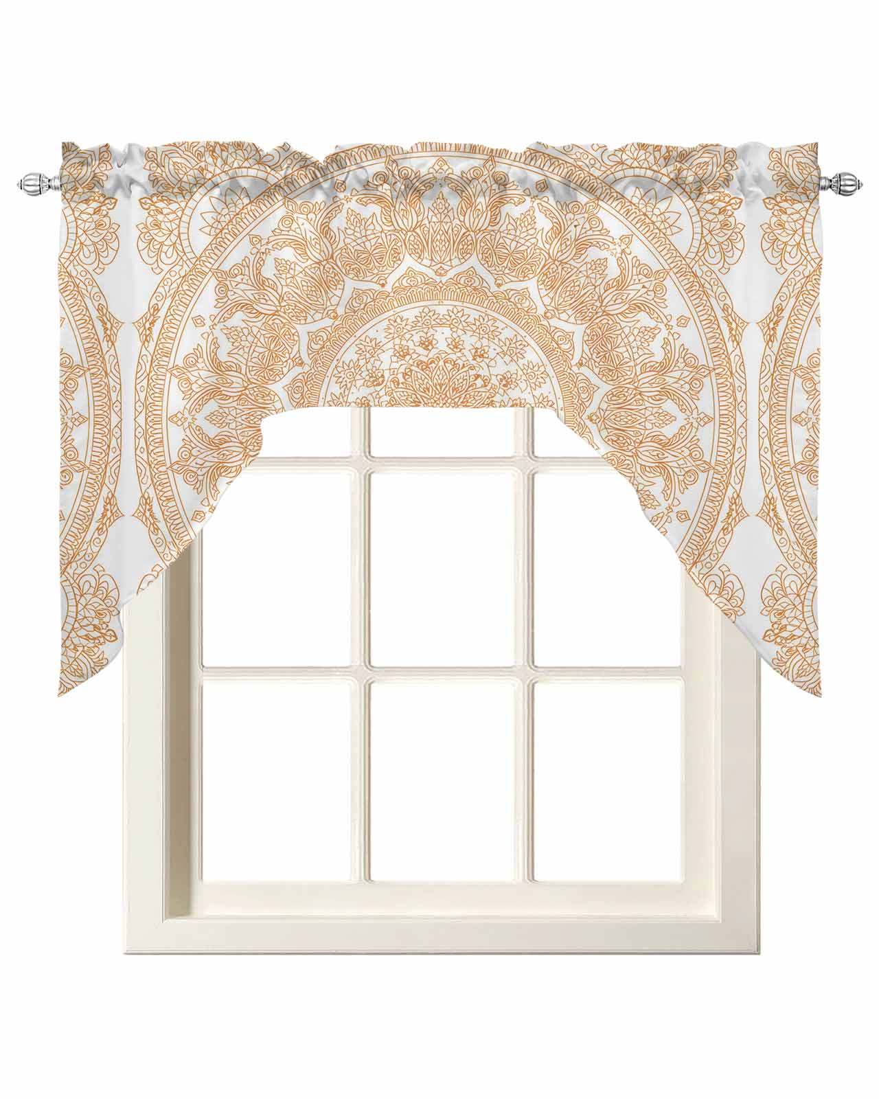 Boho Geometric Kitchen Swag Valances for Windows, Ethnic Bohemian ...