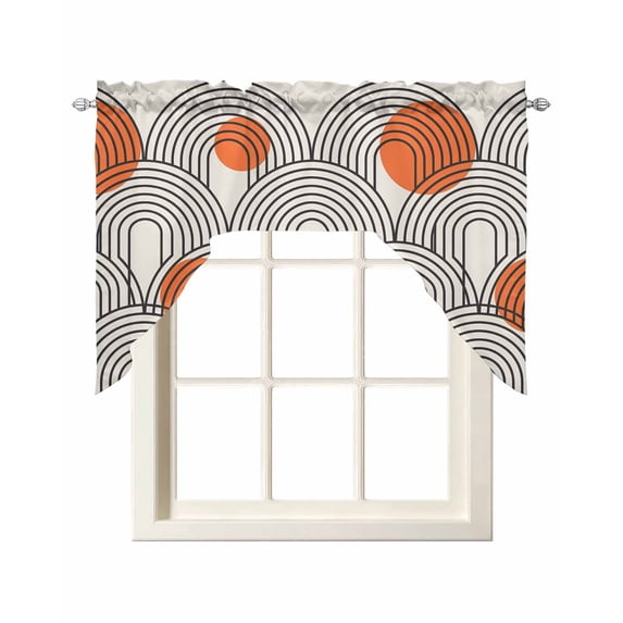 Boho Geometric Kitchen Swag Valances for Windows, Modern Abstract ...