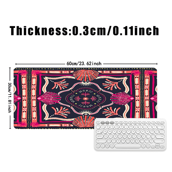 Boho Geometric Pattern Mouse Pad 31.5 x 11.82 Inches Rubber Desk Mat ...