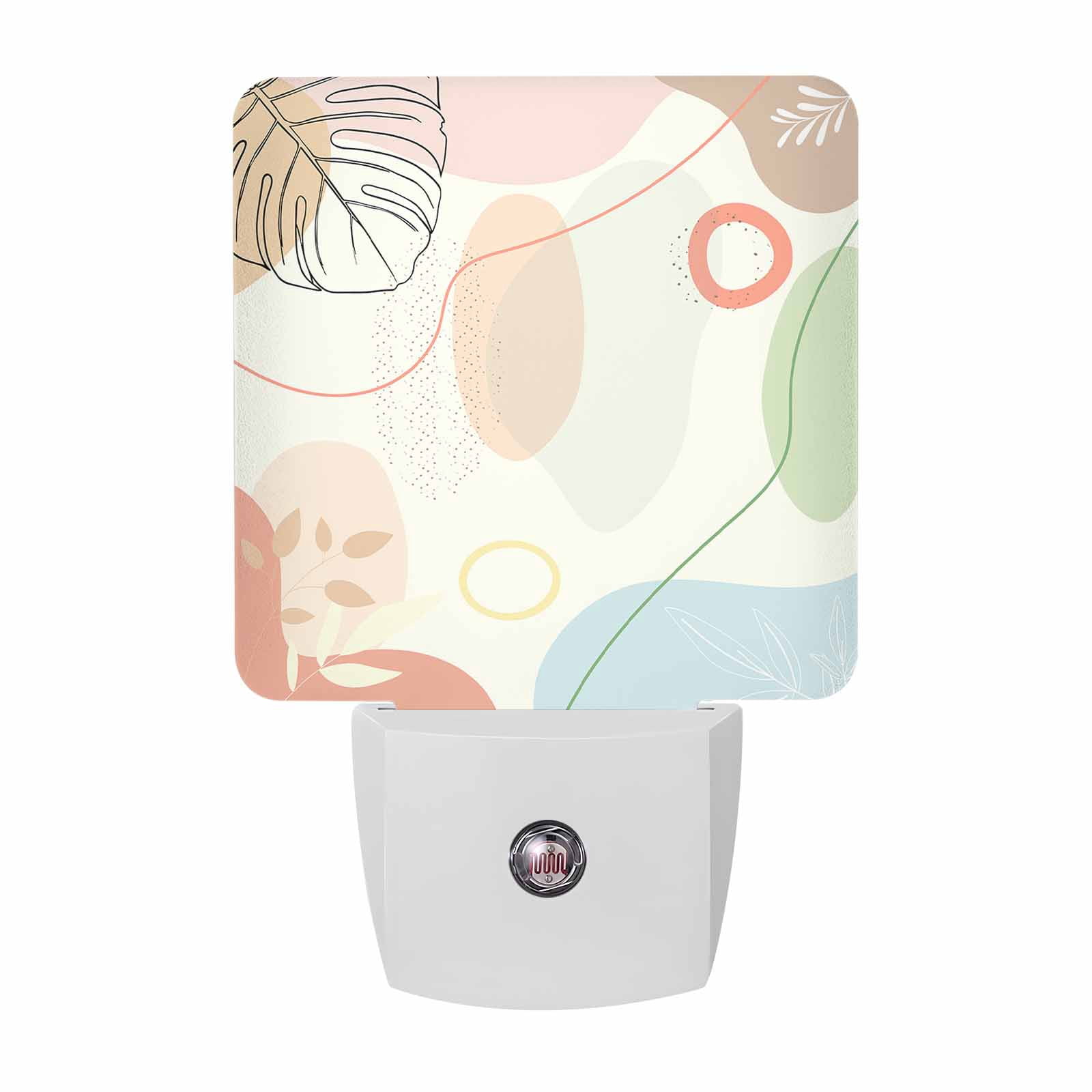 Boho Geometric Plug-in LED Night Lights Morandi Color Minimalist Lines ...