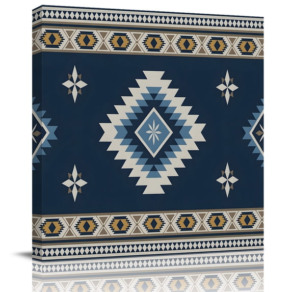Boho Geometric Retro Lines Canvas Artwork Painting Art, Abstract Tribal ...