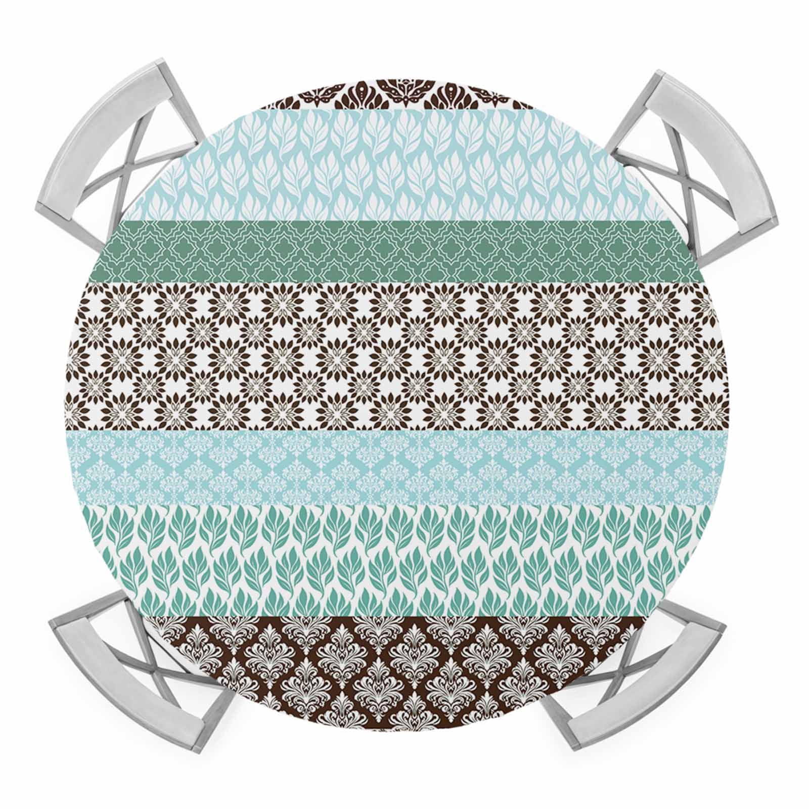 Boho Geometric Round Tablecloth for 55-60 Inch Tables,Fitted Table ...