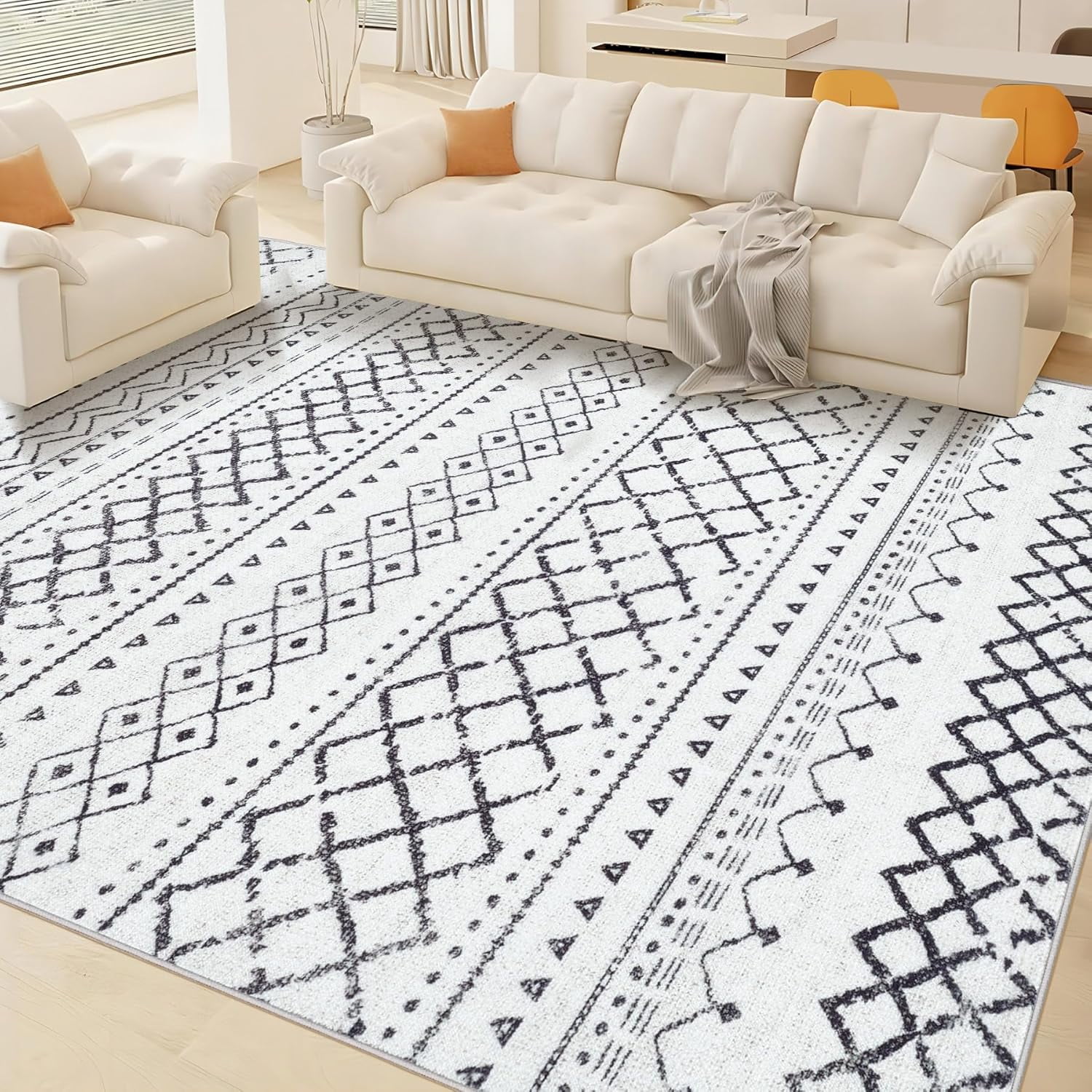 Boho Geometric Runner Rug 2x7, Washable Long Kitchen Hallway Rug, Soft ...