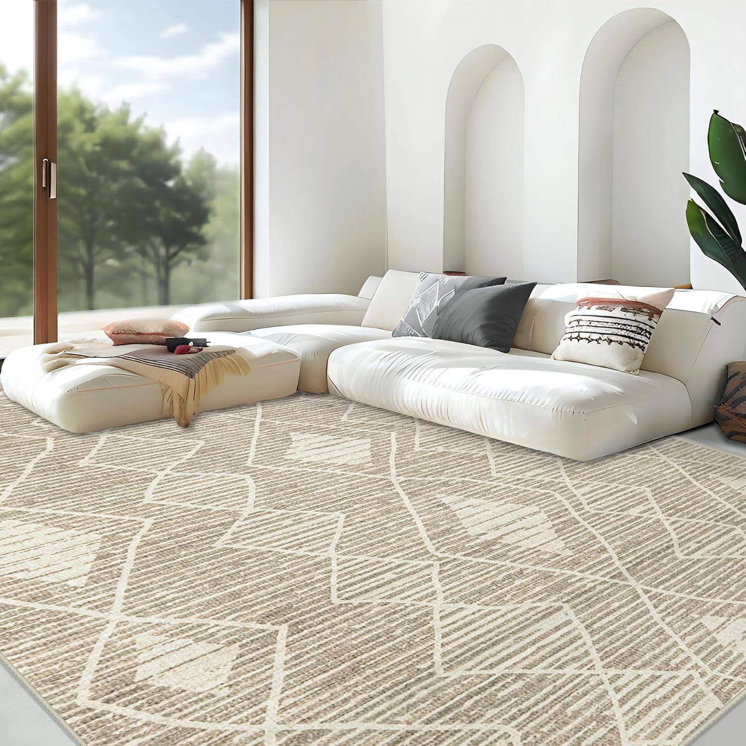 Boho Geometric Runner Rug 2x7, Washable Long Kitchen Hallway Rug, Soft ...