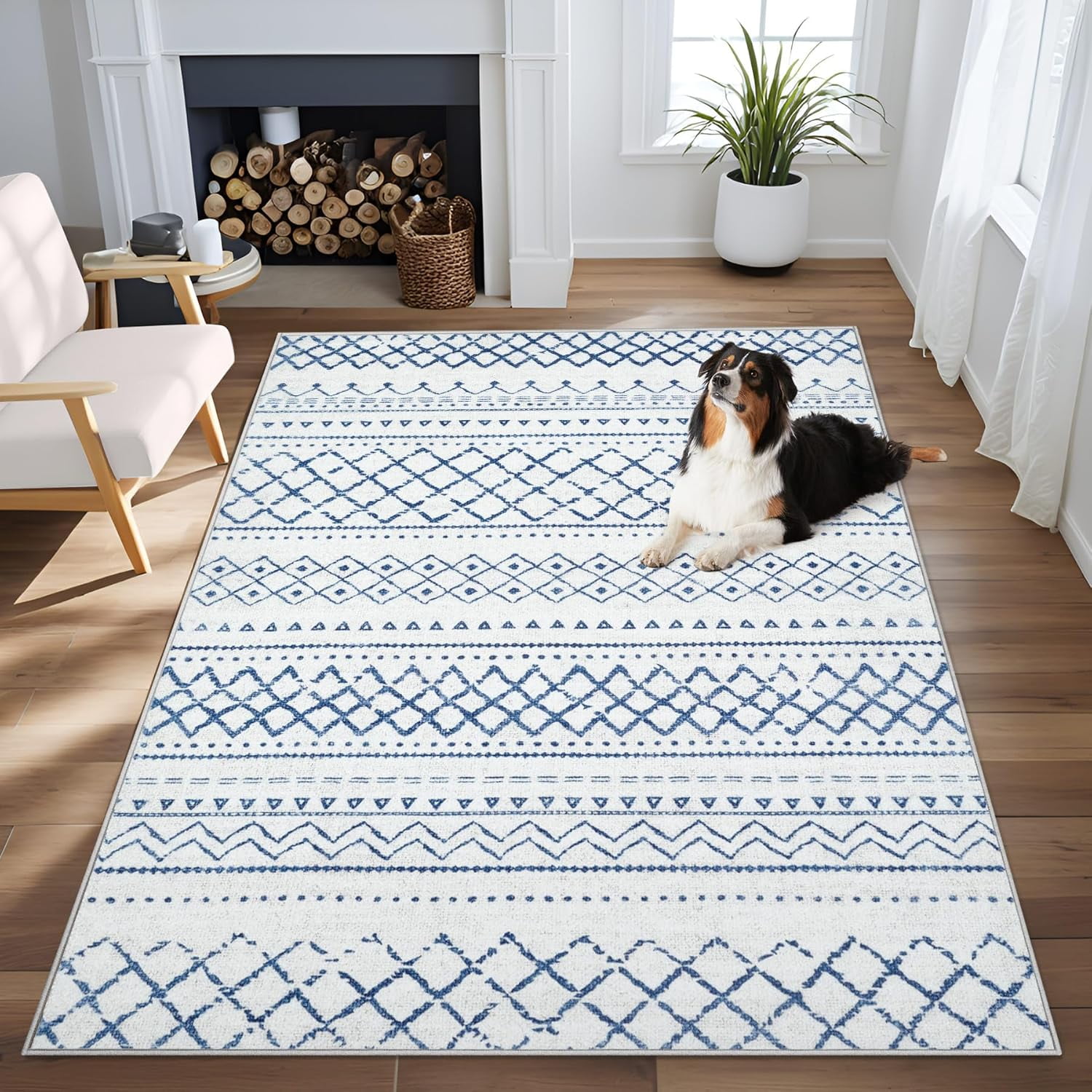 Boho Geometric Runner Rug 2x7, Washable Long Kitchen Hallway Rug, Soft ...
