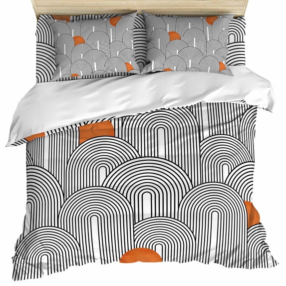 Boho Geometric Set of 4 Bedding Quilt Covers, Modern Abstract Chic ...