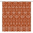 Boho Geometric Shower Curtain Orange Modern Farmhouse Tribal Retro ...